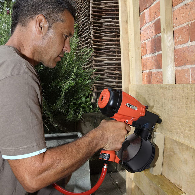 Tacwise FCN55V Mini Air Coil Nail Gun, Uses Flat & Conical Top Coil ...