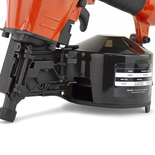 Tacwise FCN55V Mini Air Coil Nail Gun, Uses Flat & Conical Top Coil ...