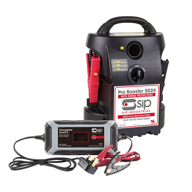 SIP SIP 12V/24V 5024 Pro Booster & Chargestar Smart 8 Battery Charger