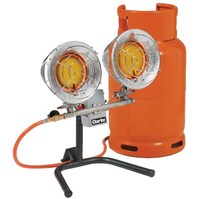 Clarke GRH30 9.4kW Portable Twin Head Infrared Gas Heater - Machine Mart