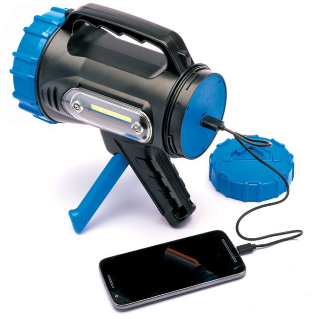 Draper 10W CREE LED Rechargeable Spotlight with Power Bank - Machine Mart