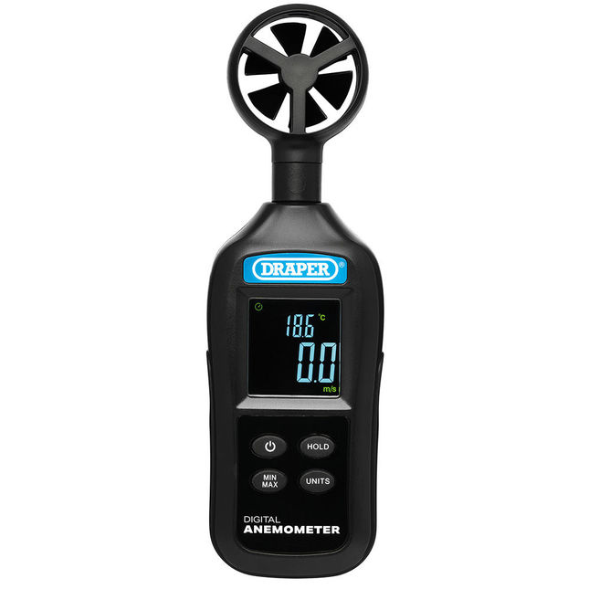 Draper Handheld Digital Anemometer - Wind Speed and Temperature Meter ...