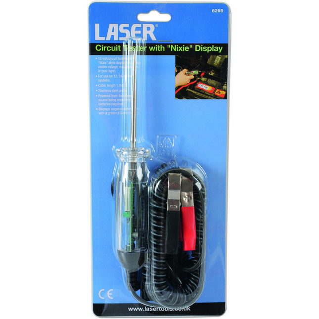 Laser 6269 12V Circuit Tester with 'Nixie' Display - Machine Mart