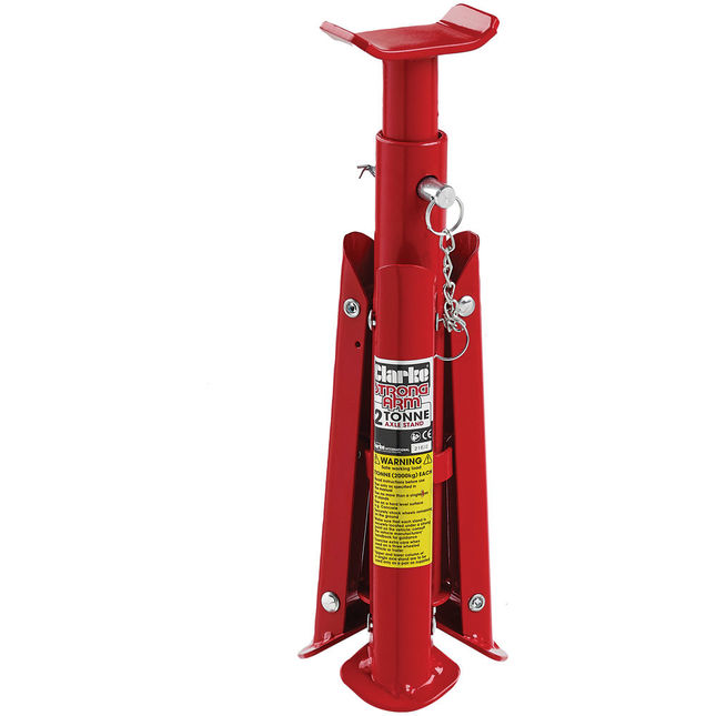 Clarke CAX2TFB Pair of 2 Tonne Folding Axle Stands (1T per stand ...