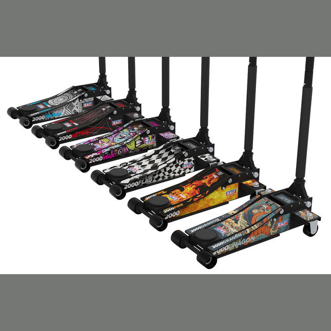 Sealey 2000CB Low Entry Custom Design 2 Tonne Trolley Jack with Rocket ...