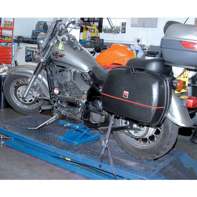 Draper MCPL1 450kg Motorcycle Scissor Stand with Pad - Machine Mart