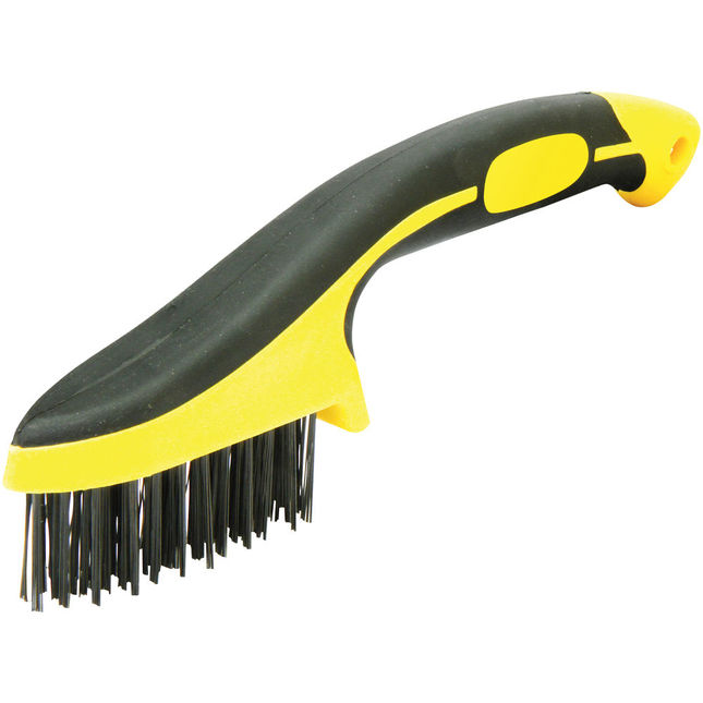 Machine Mart Extra large 3 Row Brass Wire Brush With Scraper