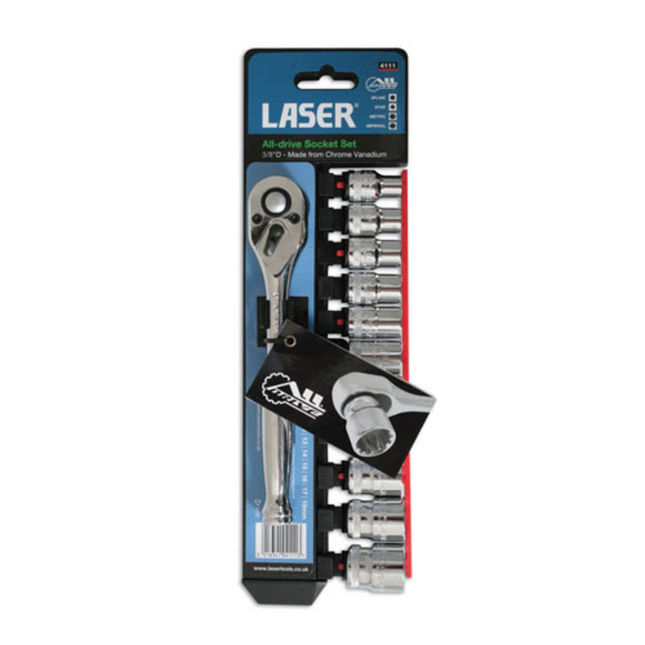 Laser 4111 3/8" Drive Alldrive Socket Set - Machine Mart