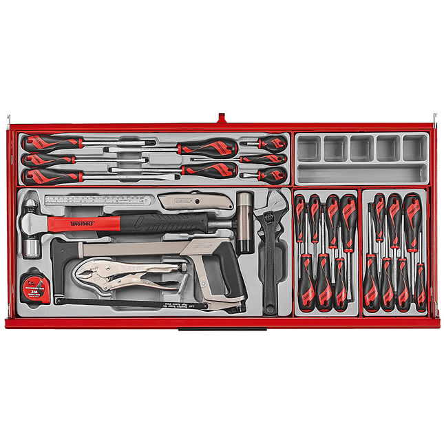 Teng TKW37R663T 37" PRO35™ Roller Cabinet 663 Piece Tool Kit (Red ...