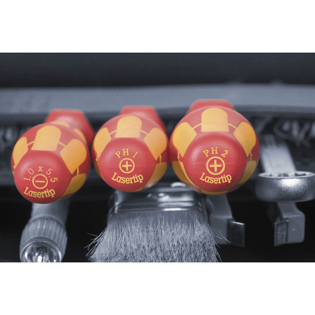 Wera Insulated 7 Piece 1,000V VDE Lasertip Screwdriver Set - Machine Mart