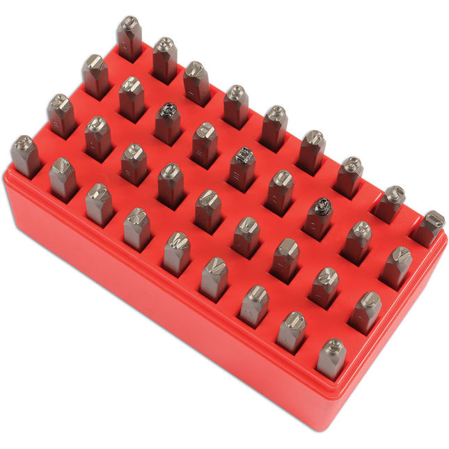 Laser 6117 36 Piece 4mm Letter and Number Punch Set - Machine Mart