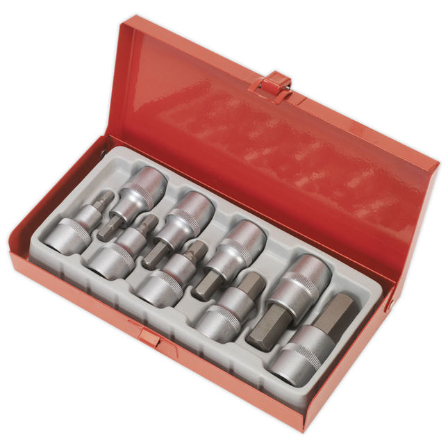 Sealey AK620 9 piece 1/2" Drive Hex Socket Bit Set - Machine Mart