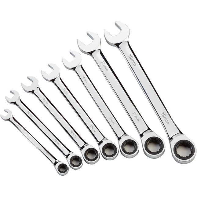 Clarke PRO348 7 Piece Ratchet Spanner Set - Machine Mart