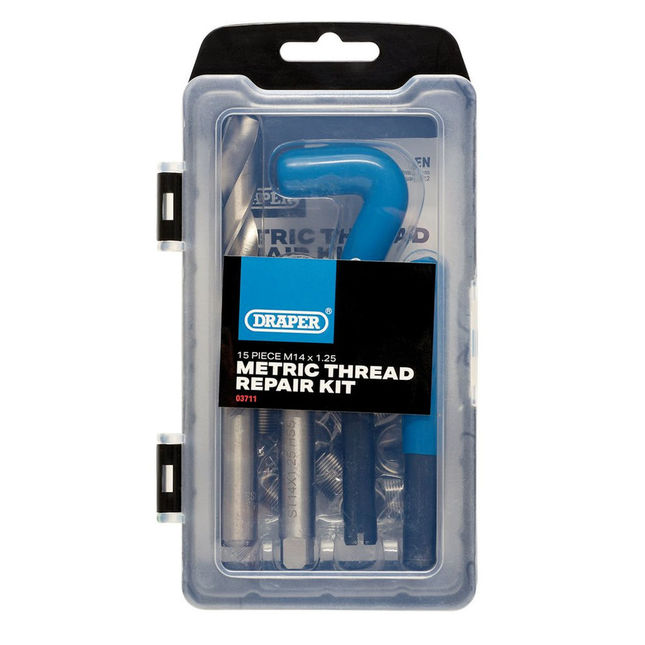 Draper Metric Thread Repair Kit M14 x 1.25 (15 Piece) - Machine Mart