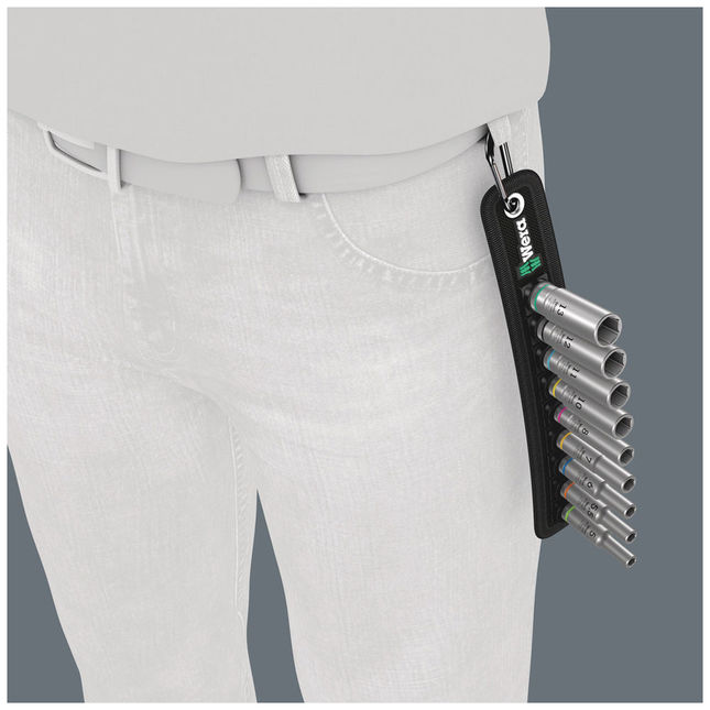 Wera Belt A Deep 1 9 piece 1/4" Drive Deep Socket Set - Machine Mart