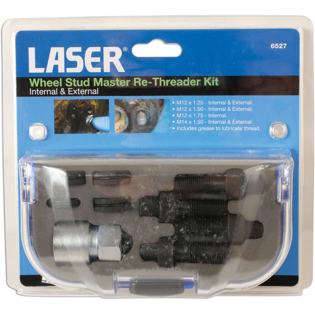 Laser 6527 Wheel Stud Master Re-Threader Kit - Machine Mart