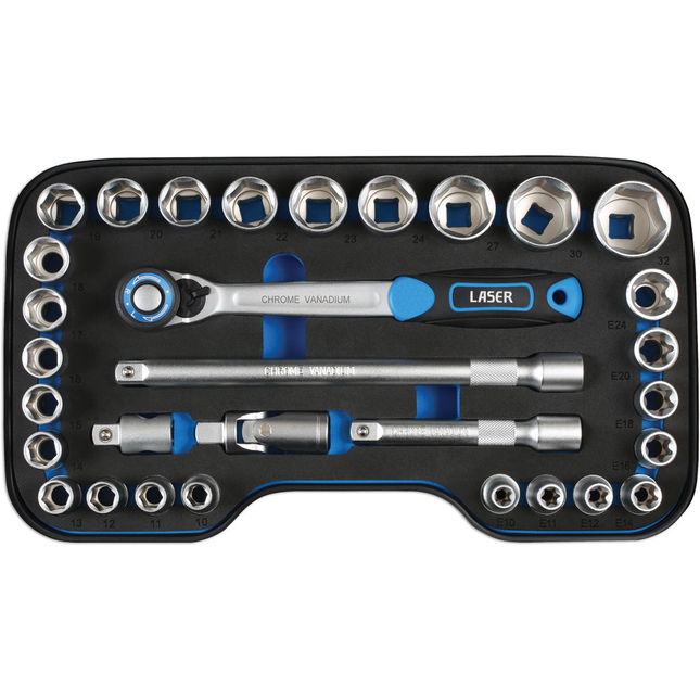 Laser 6920 31 Piece 1/2'' Drive Metric & Torx Socket Set - Machine Mart