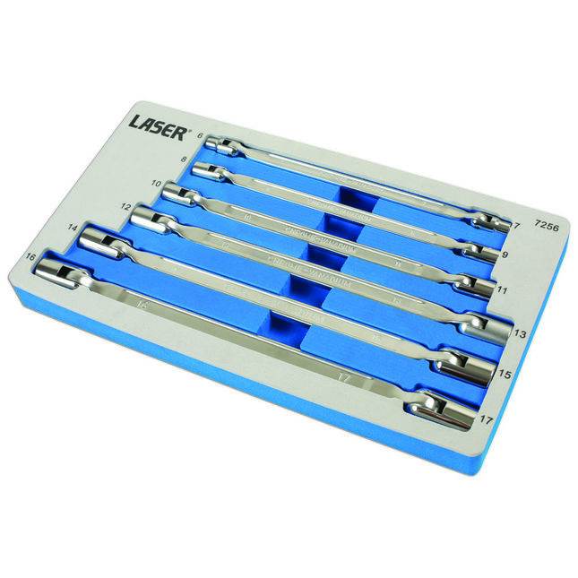 Laser 7256 6 piece Double Flexible Socket Spanner Set - Machine Mart