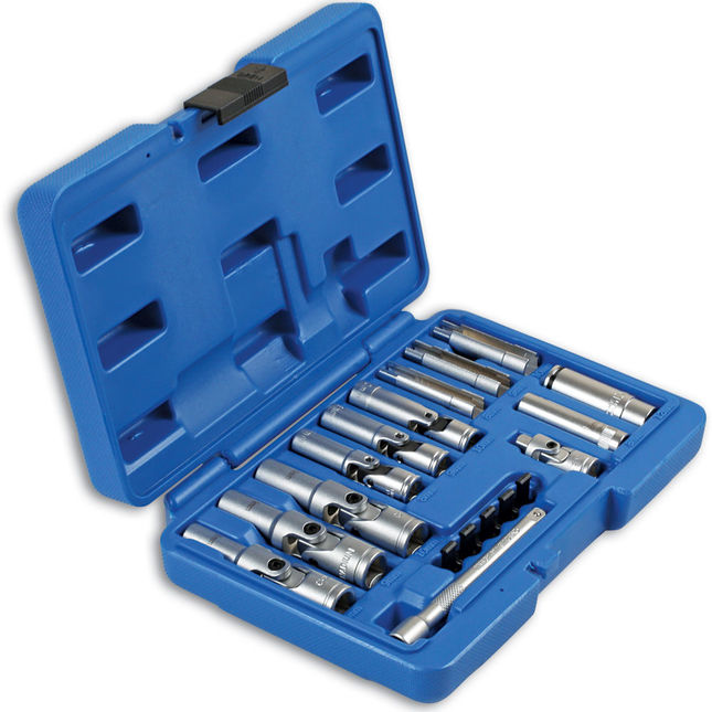 Laser 6424 18 Piece Thin Walled Glow Plug Socket Set - Machine Mart
