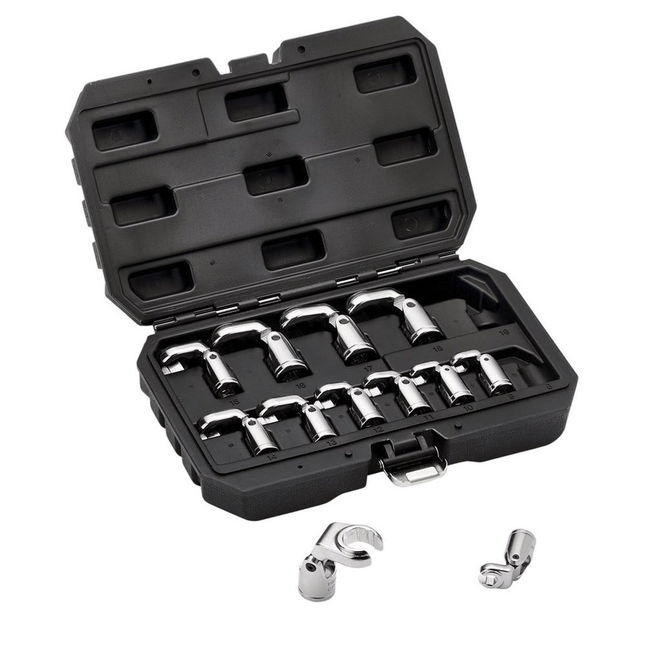 Draper 3/8" Drive 12 Piece Flexible Crowfoot Socket Wrench Set ...