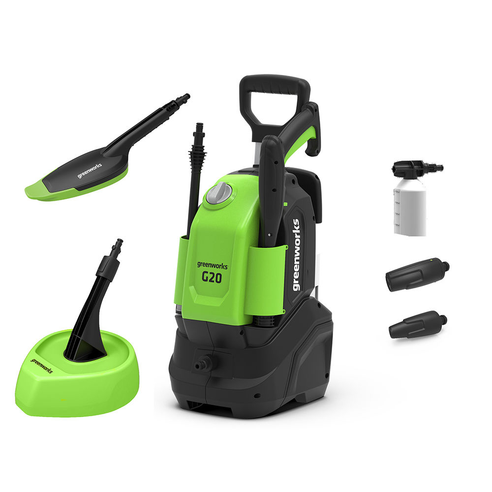 Greenworks G20 1595psi Pressure Washer 230V with Patio Head Brush