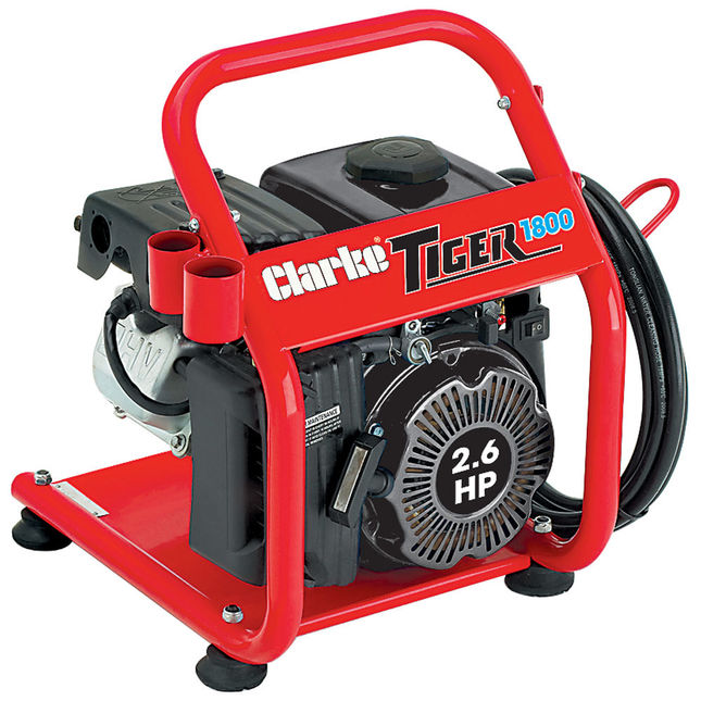 Clarke Tiger 1800 2.6HP Petrol Pressure Washer 110bar (1595psi ...