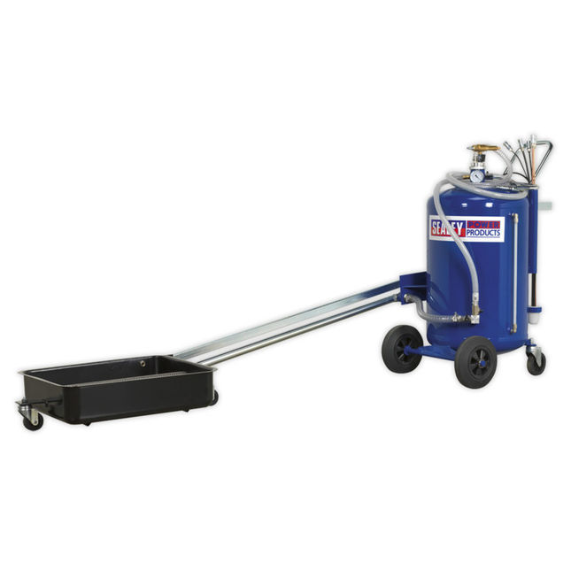 Sealey Mobile Oil Drainer with 100L Cantilever Air Discharge and Probes ...