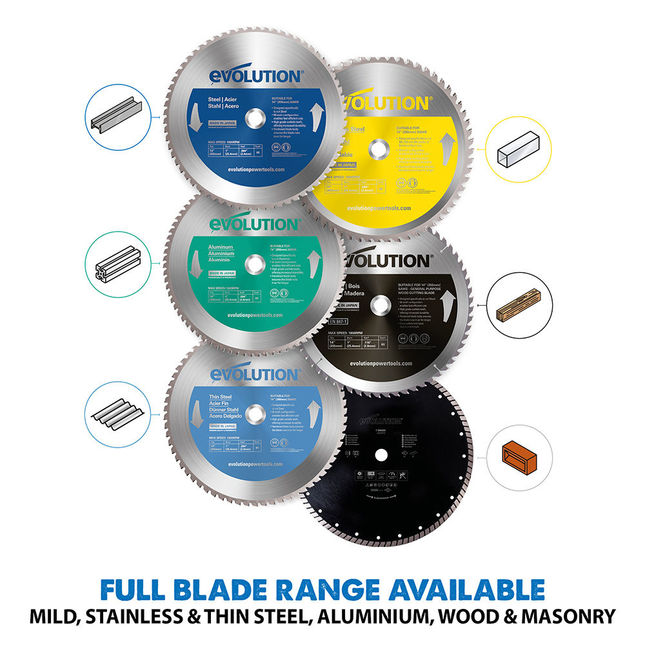 Evolution S355CPS 355mm 14" TCT Multipurpose Chop Saw (230V) - Machine Mart