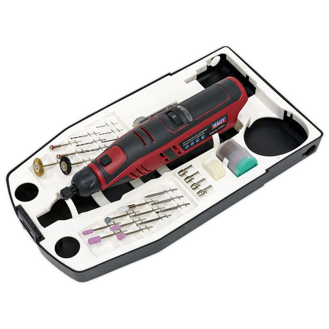 Sealey CP1207 49 piece 12V Li-ion Cordless Multipurpose Rotary Tool ...