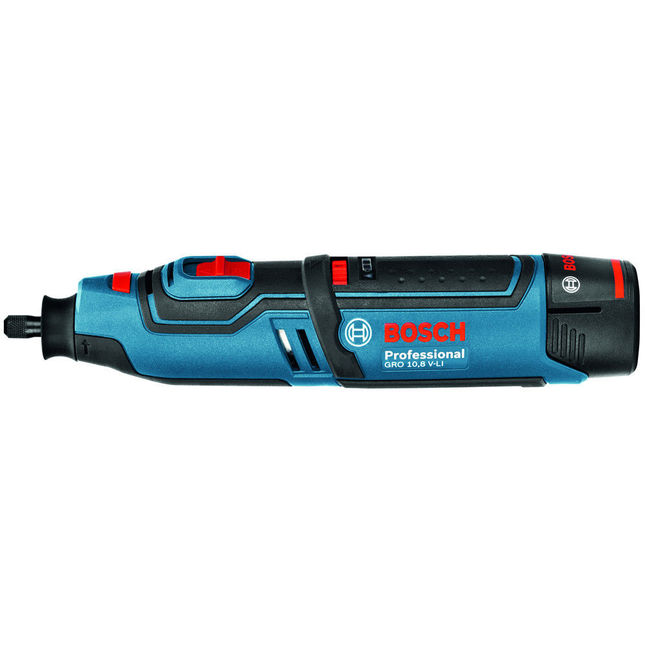 Bosch GRO 12V-LI Professional Cordless Rotary Tool with 5 Wheels, 2 x ...