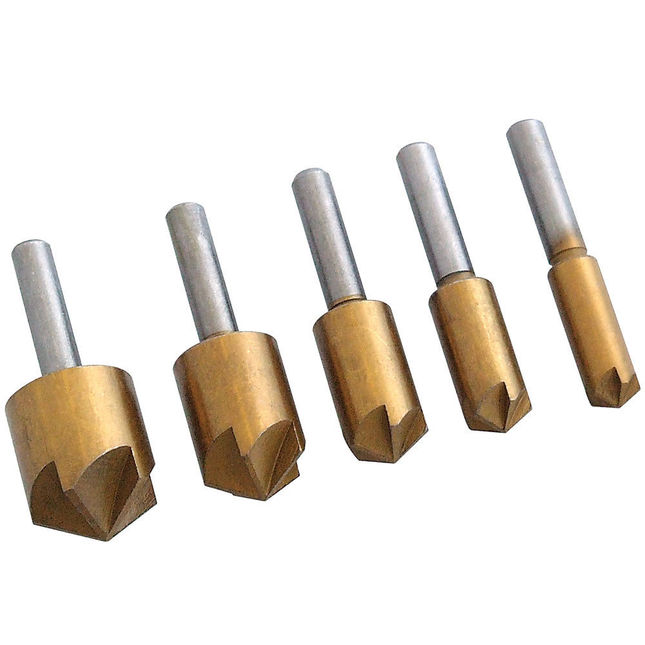 Amtech 5 Piece Titanium Coated Countersink Bit Set - Machine Mart