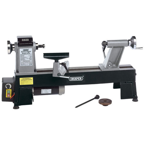 Draper WTL1100 Digital Variable Speed Wood Lathe with Stand (230V ...