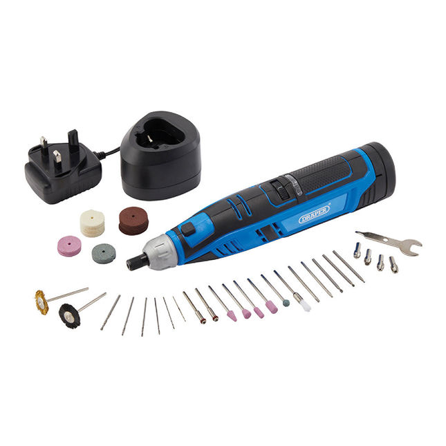 Draper G12V Rotary Multi-Tool Kit, 1x 1.5Ah Battery 1x Fast Charger (50 ...