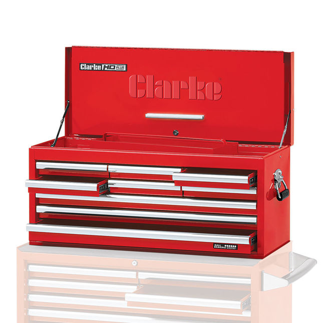Clarke CBB309DFC Large 9 Drawer Tool Chest with Front Cover - Red ...