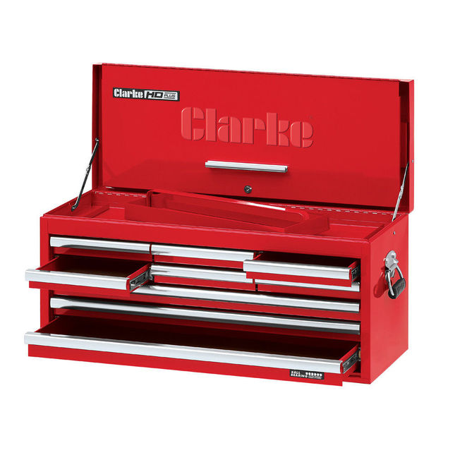 Clarke CBB309DF Large 9 Drawer Tool Chest with Front Cover - Red ...