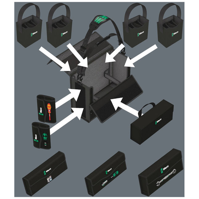 Wera 2go 2 XL Tool Container 3 piece Set - Machine Mart