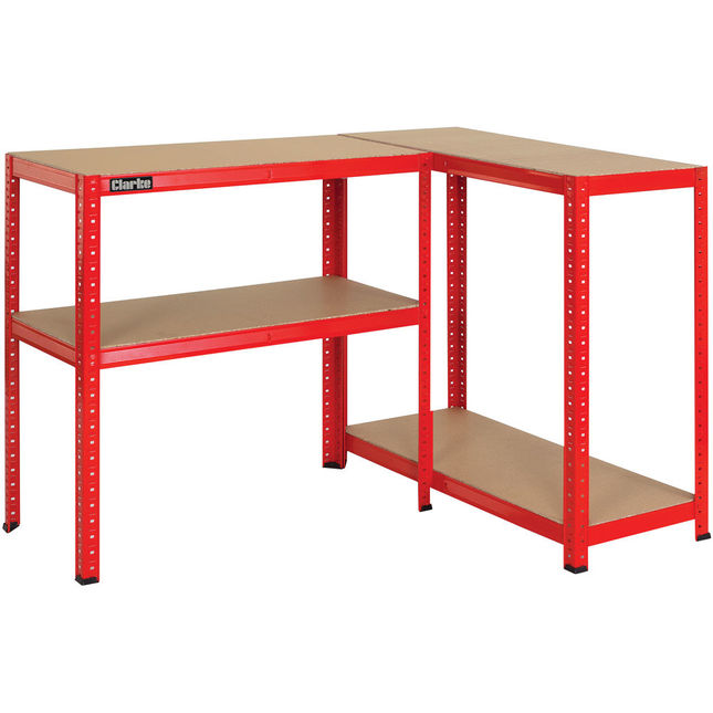 Clarke CSM4200/40RP Heavy Duty Boltless Shelving (Red) - Machine Mart