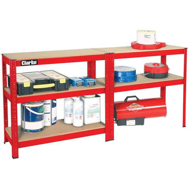 Clarke CSM5150RP 150kg Boltless Shelving (Red) - Machine Mart